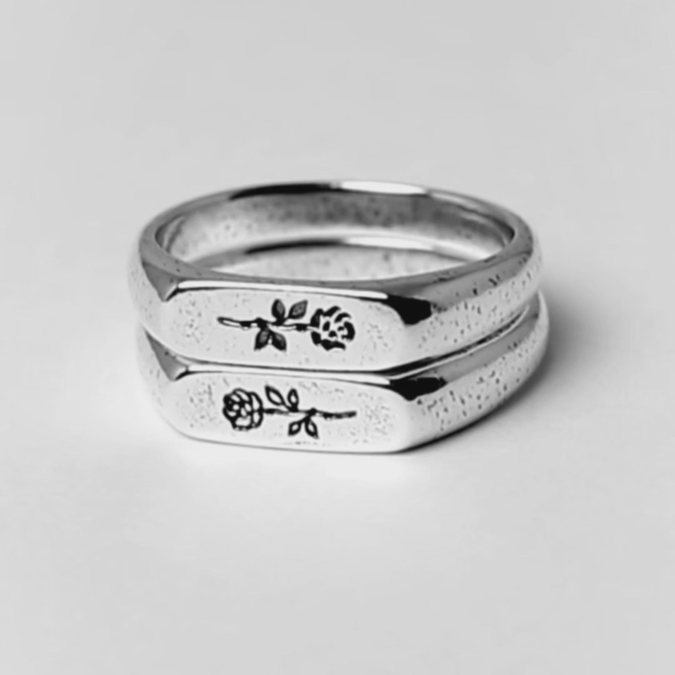 Rosa Stacker Ring | 925 Sterling Silver Rose Ring Stacker Set | Billie Jo - Billie Jo